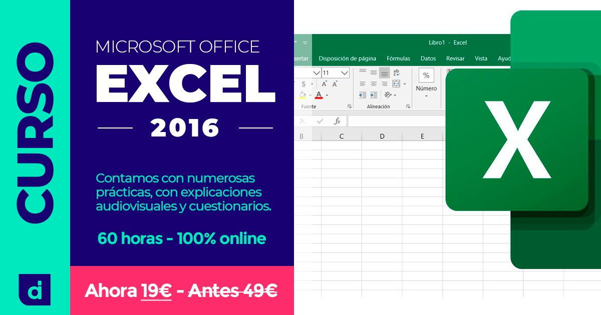 Curso de Excel 2016 (online) Ahora 19€ (antes 49€) - Aula Digital